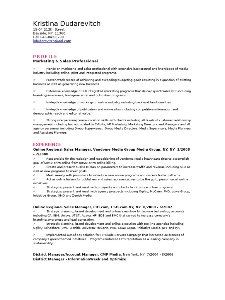 Tina Resume New Classic Format KCD | PDF | Hewlett Packard | Sales
