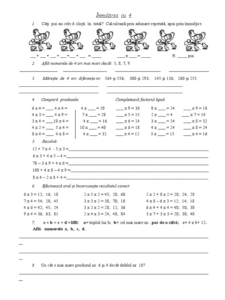 Inmultirea Cu 4