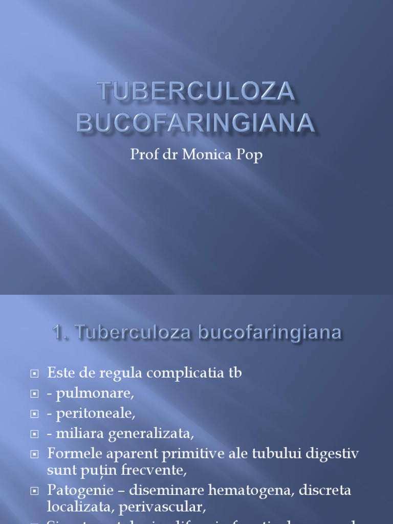 Tuberculoza Bucofaringiana Si Faringiana | PDF