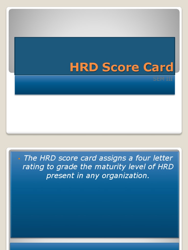 HRD Score Card | PDF | Strategic Management | Competence (Human Resources)