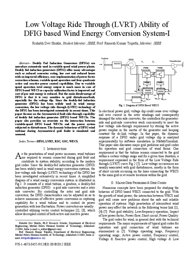 Low Voltage Ride Through | PDF | Wind Power | Electrical Grid