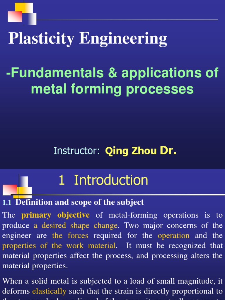 Plasticity Engineering: - Fundamentals & Applications of Metal Forming ...