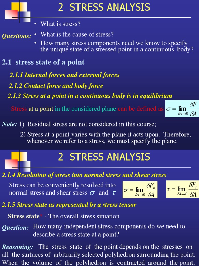 2) Stress Analysis 2 | PDF | Stress (Mechanics) | Stress–Strain Analysis