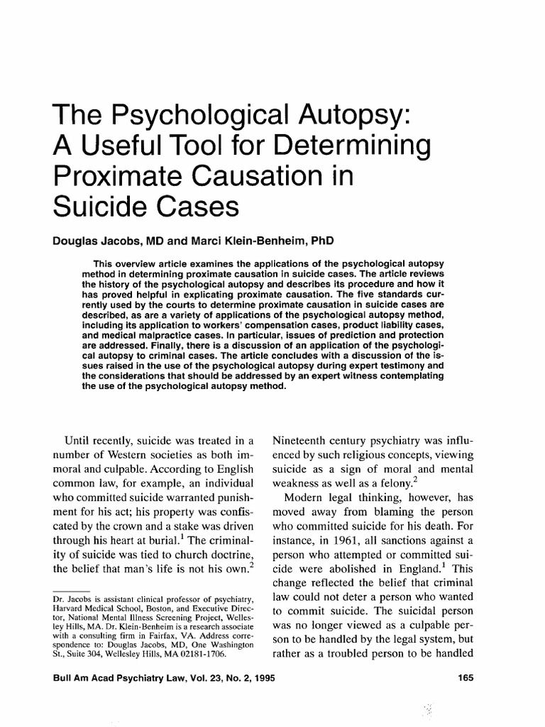 Psychological Autopsy | PDF