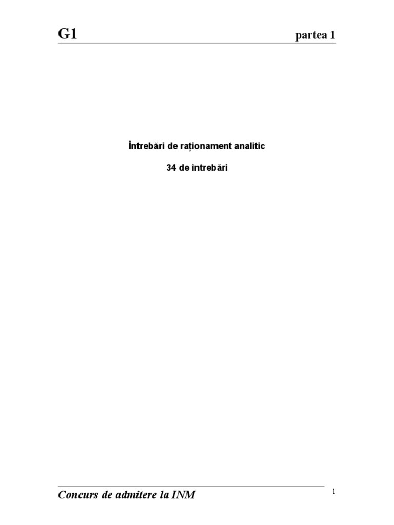 Teste Rationament Logic INM | PDF