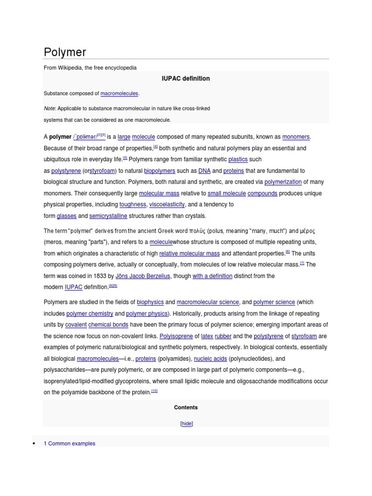 Synthetic Polymers ISC Project 2014 | PDF | Polymers | Copolymer