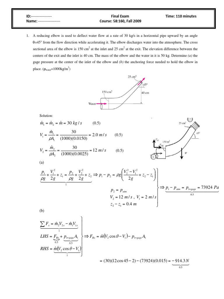 Final Solution | PDF | Fluid Dynamics | Viscosity