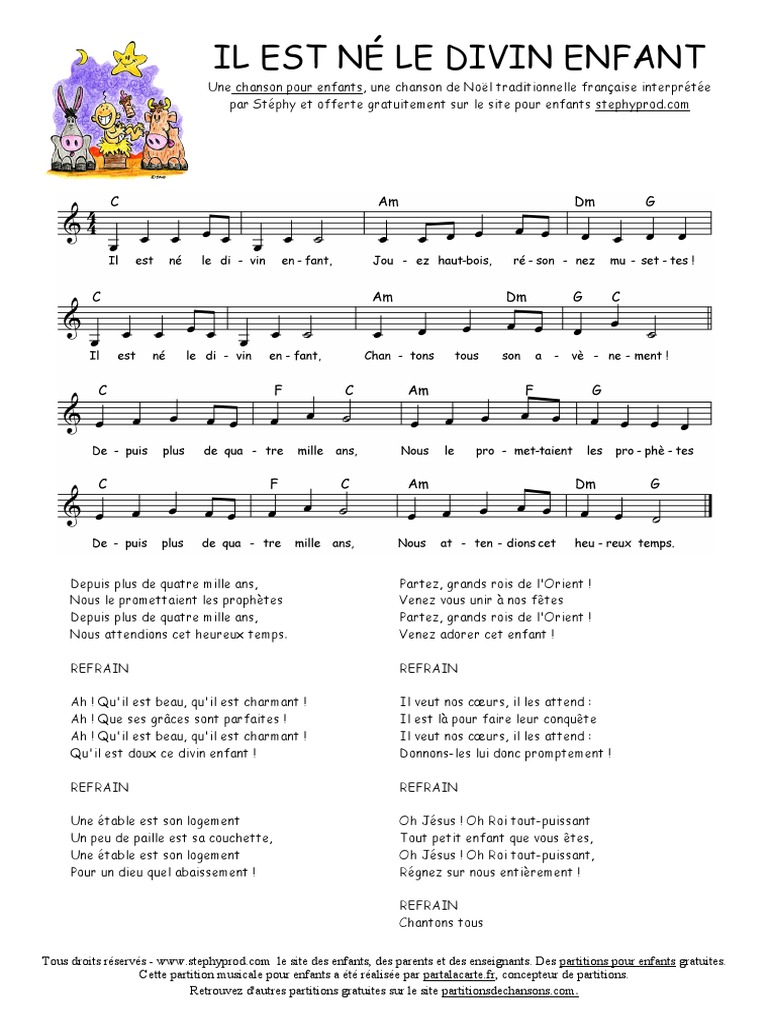 Il Est Né Le Divin Enfant - Facile | PDF