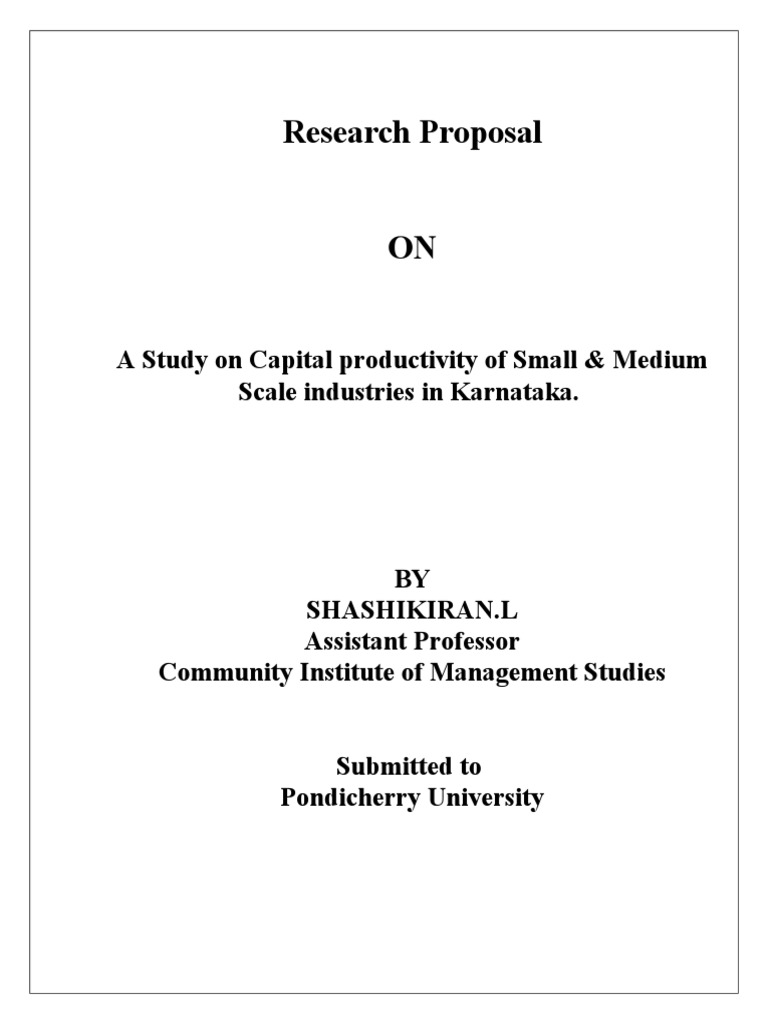 research proposal | Capital (Economics) | Fixed Capital | Free 30-day ...