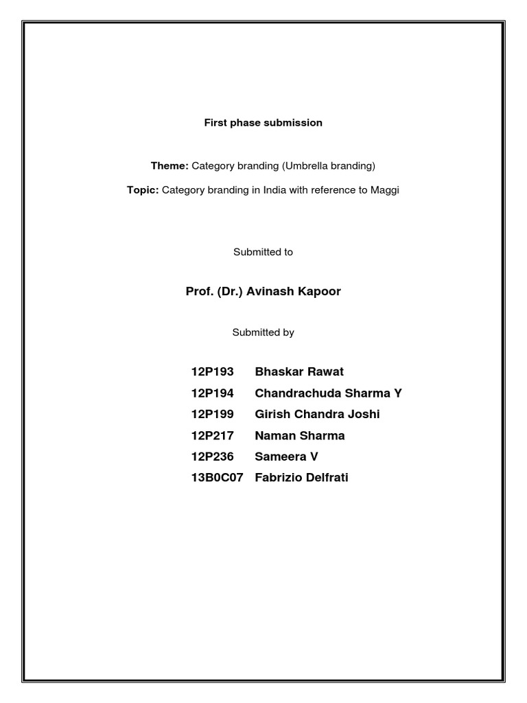 BRM Project First Phase-Mpart1 | PDF | Brand | Market (Economics)