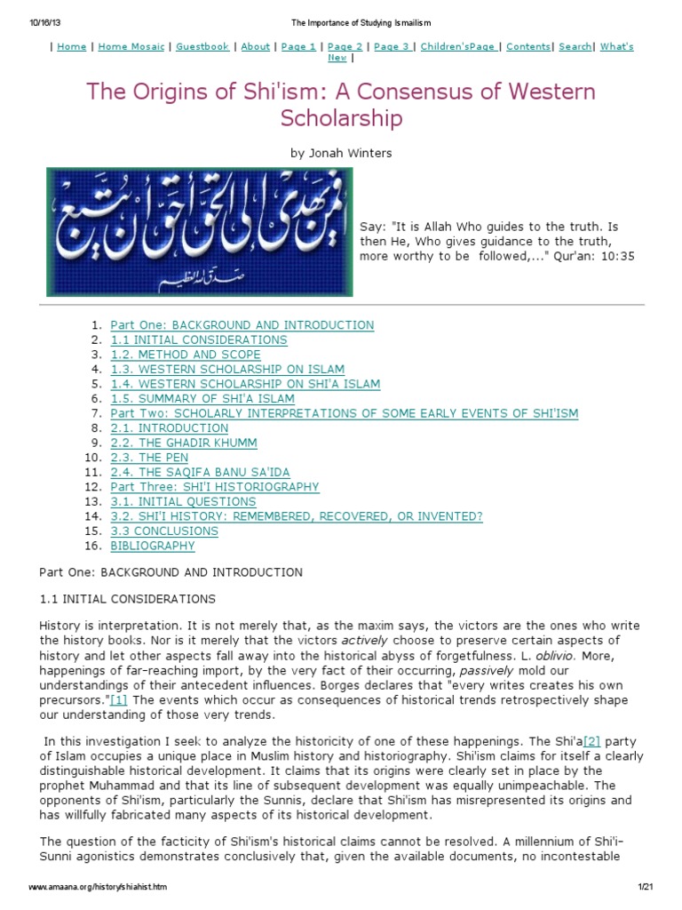 The Importance of Studying Ismailism | Download Free PDF | Ali | Caliphate