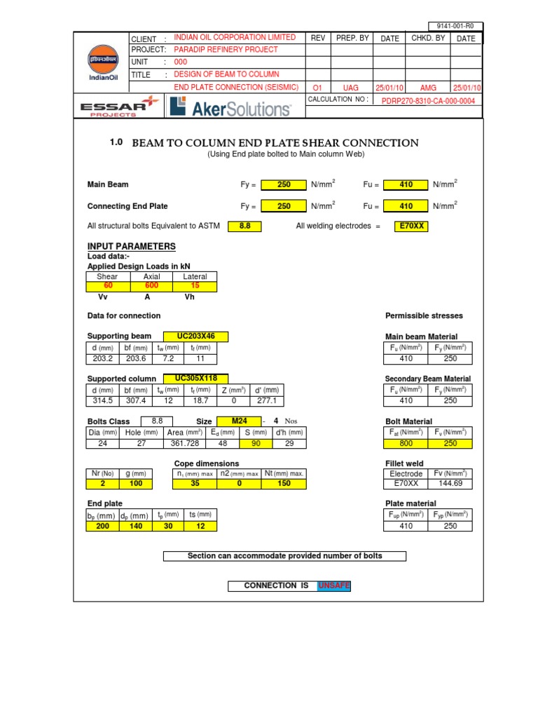 Beam Shear Tab | PDF | Strength Of Materials | Beam (Structure)