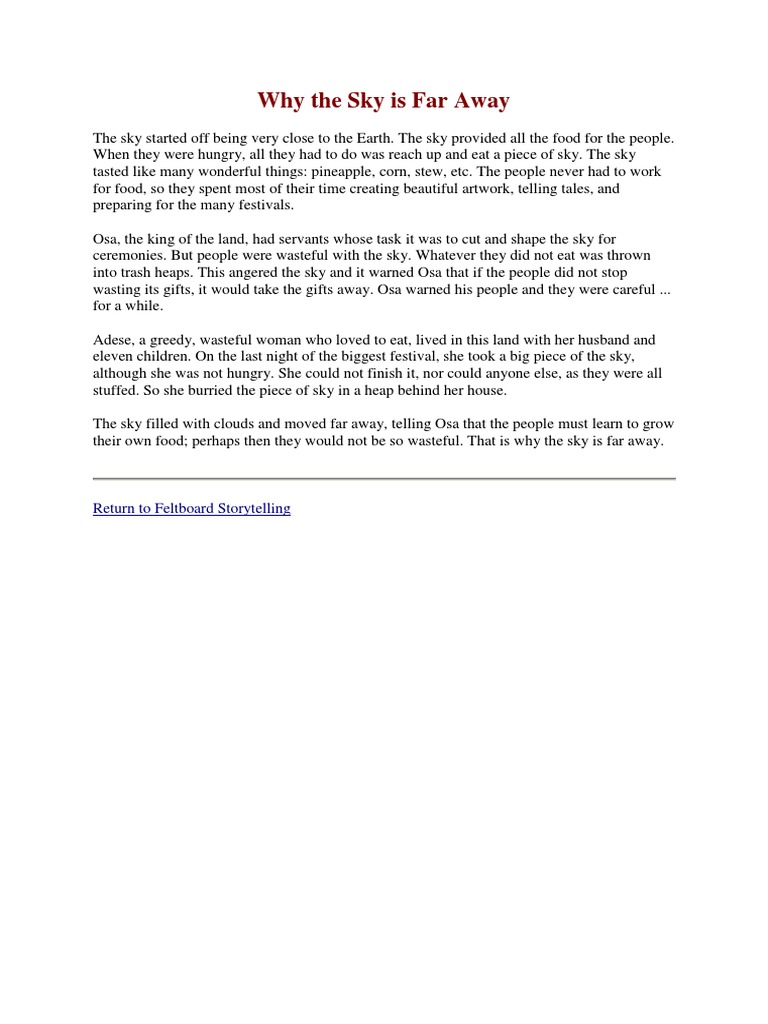 Why The Sky Is Far Away | PDF | Social Science