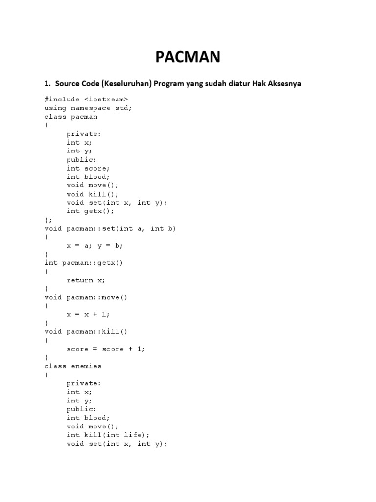 Analisa Source Code Pacman Dan PVZ | PDF | Teaching Methods & Materials