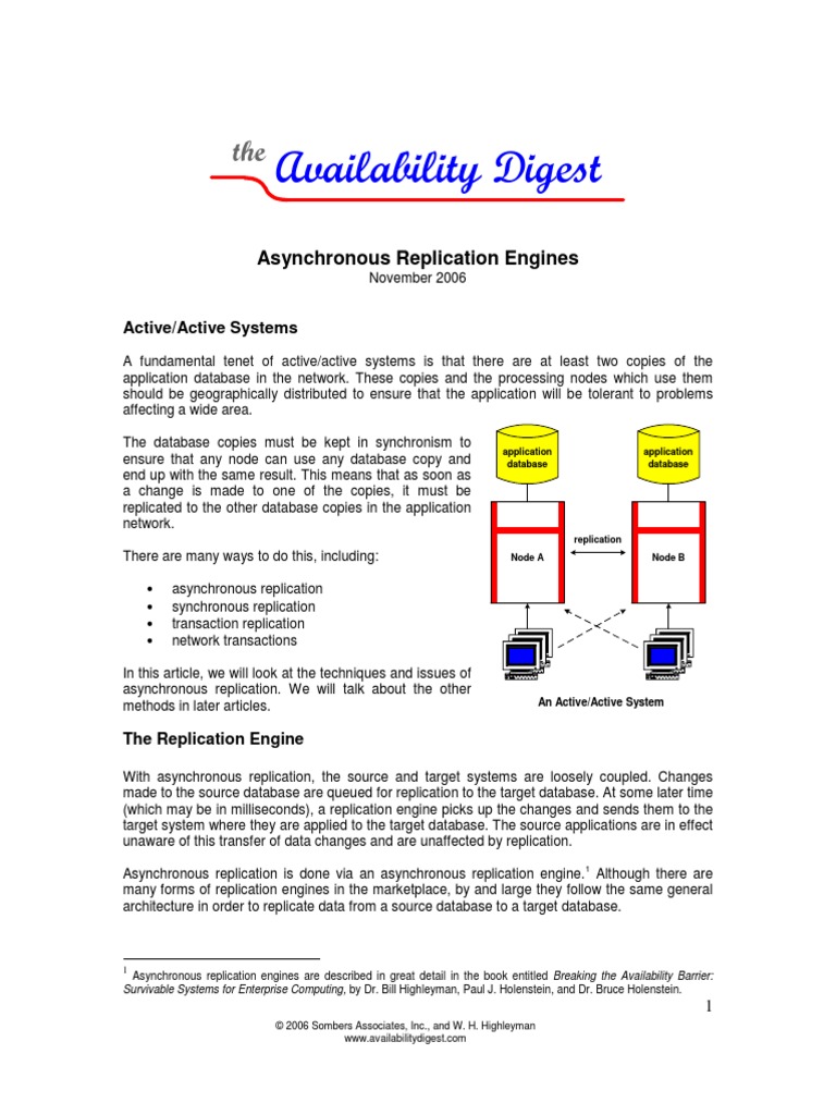 Asynchronous Replication Replication Computing Latency Engineering