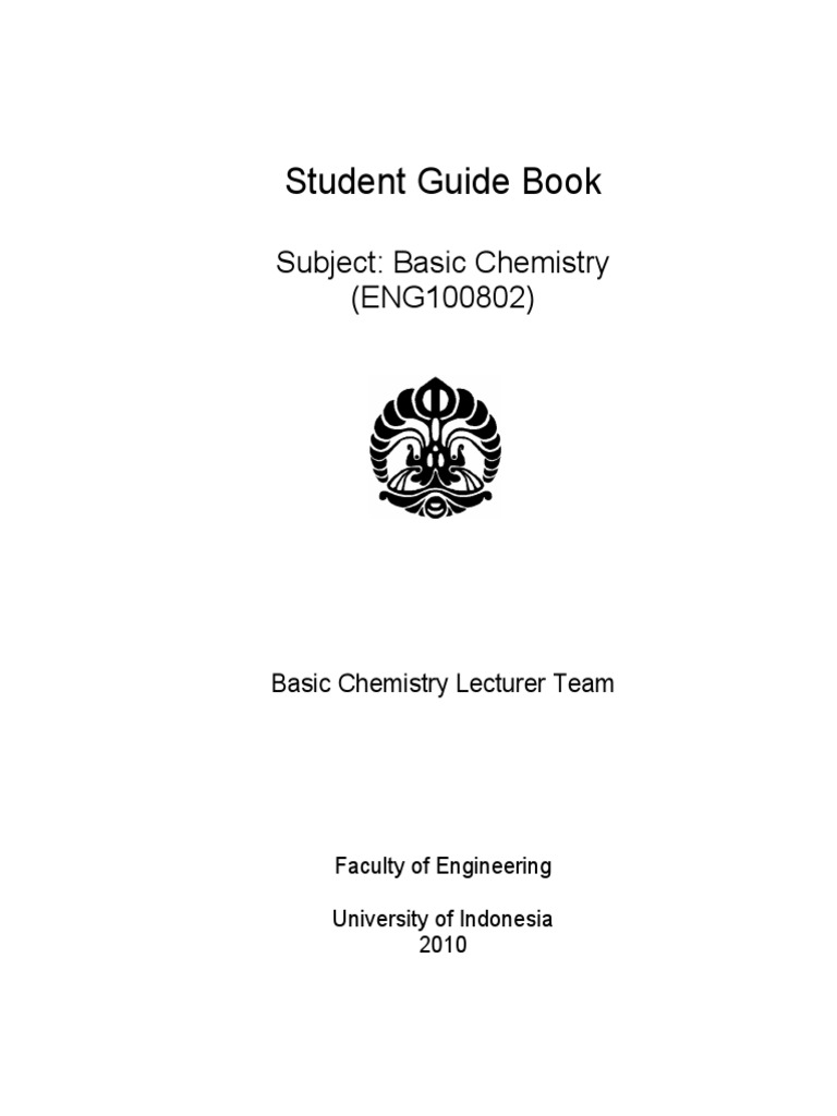 Student Guide Book: Subject: Basic Chemistry (ENG100802) | PDF ...