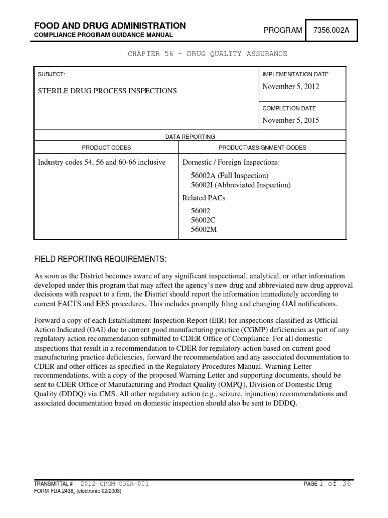 Sterile Inspection Guide PDF | PDF | Sterilization (Microbiology ...