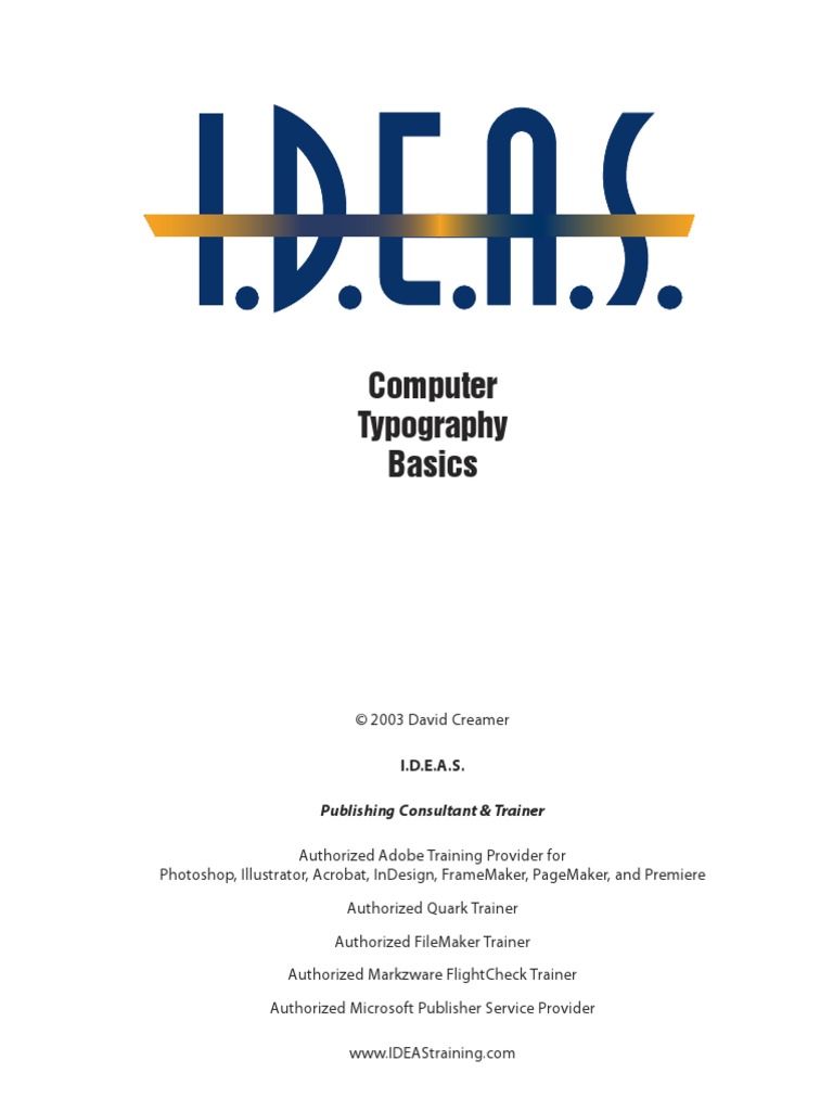 Computer Typography Basics: Publishing Consultant & Trainer | PDF ...