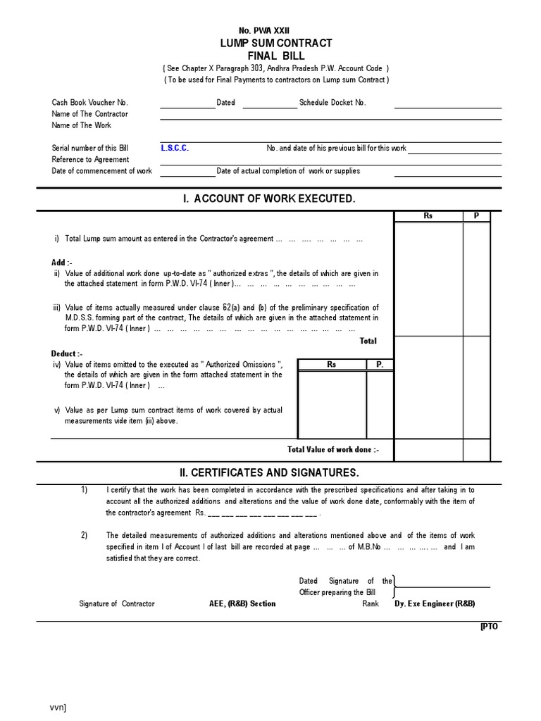 LSCC Final Bill CC Form | PDF | Payments | Cheque