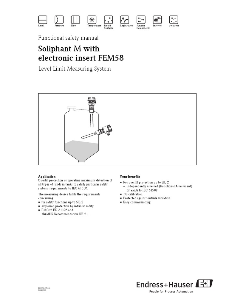Soliphant M With Electronic Insert FEM58: Functional Safety Manual ...