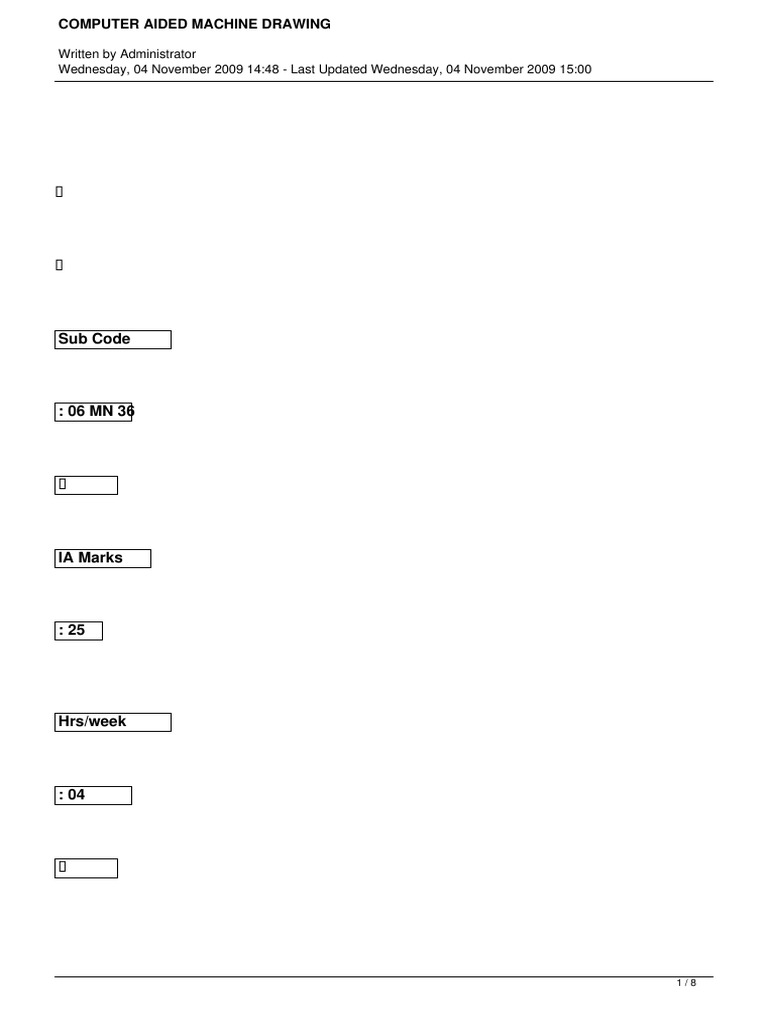 Computer Aided Machine Drawing | PDF | Nut (Hardware) | Screw