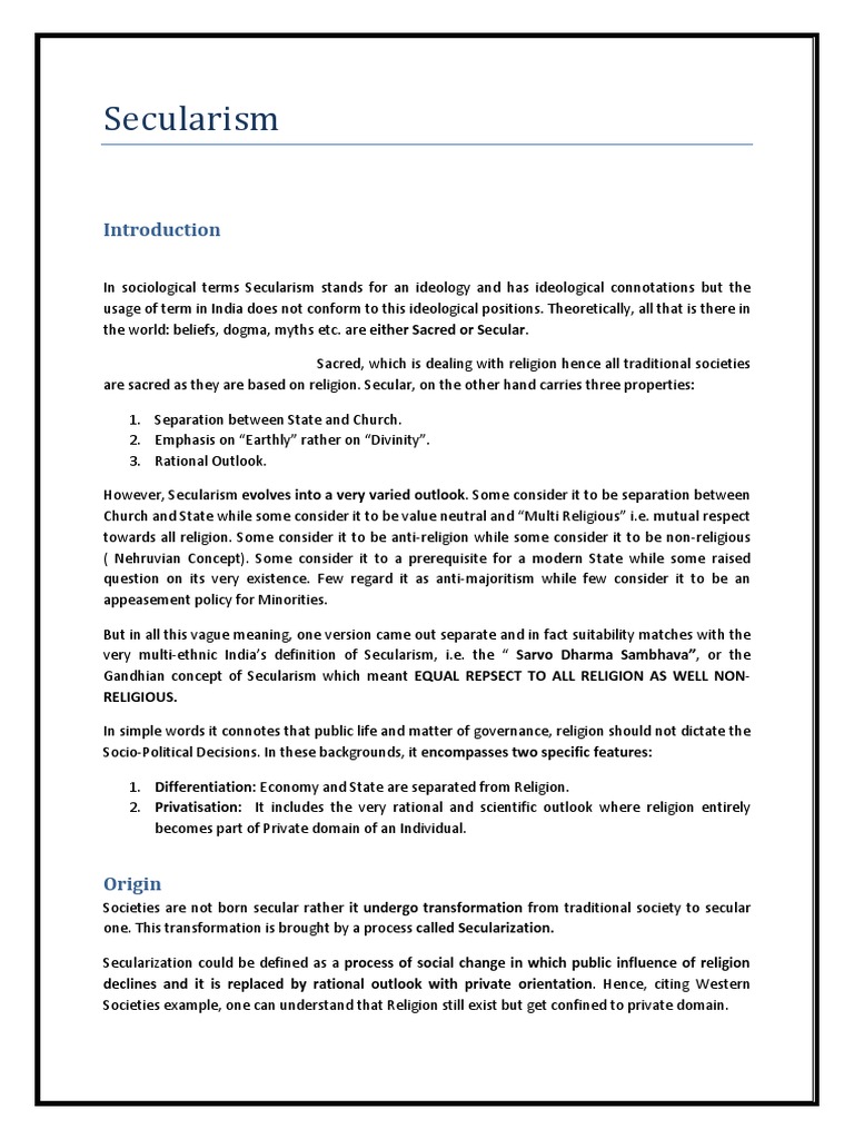 Secularism | PDF | Secularism | Ideologies