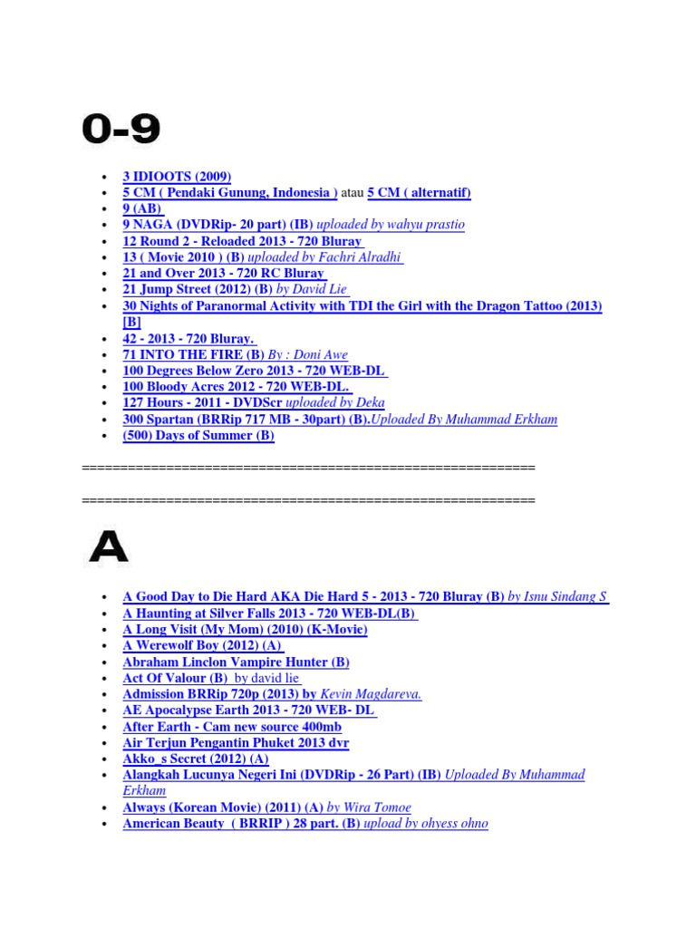 Movie List | PDF