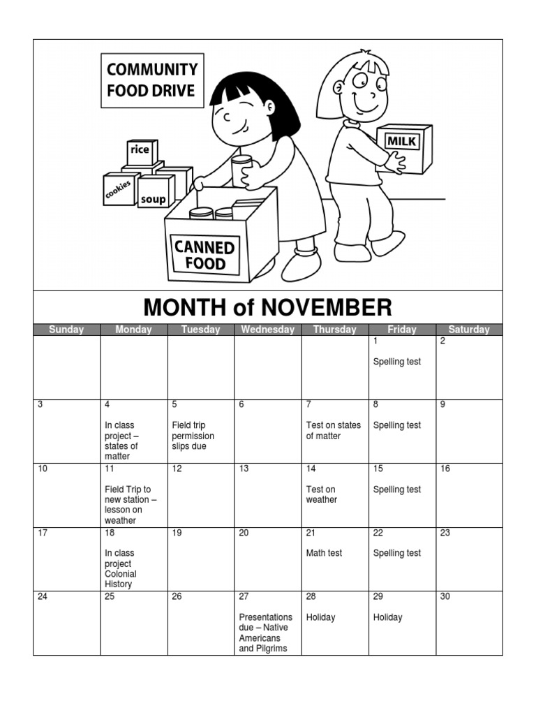 November Calendar | PDF