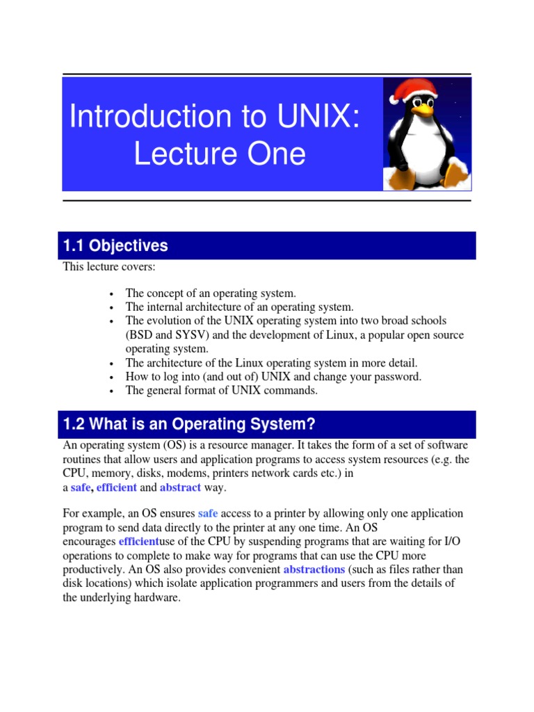Introduction To Unix Unix Operating System