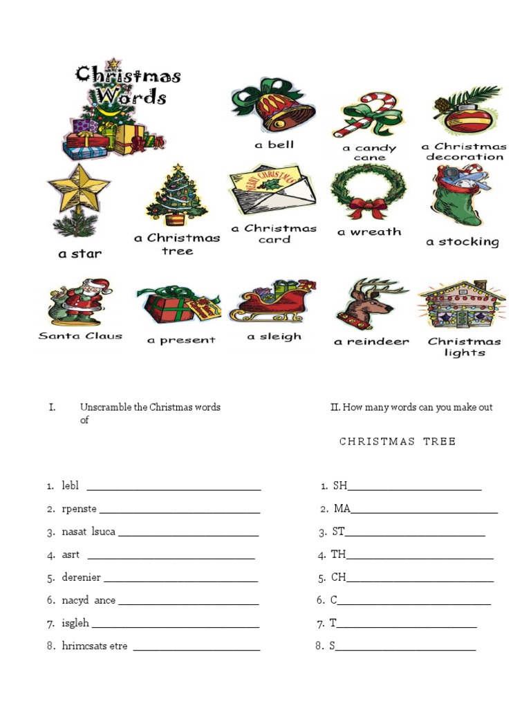 Christmas Word Games for Kids | PDF | Career & Growth | Foreign ...