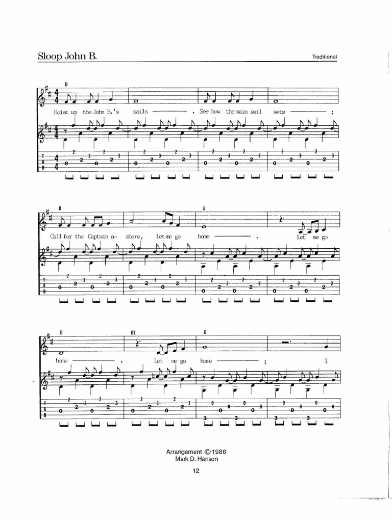 Sloop John B | PDF