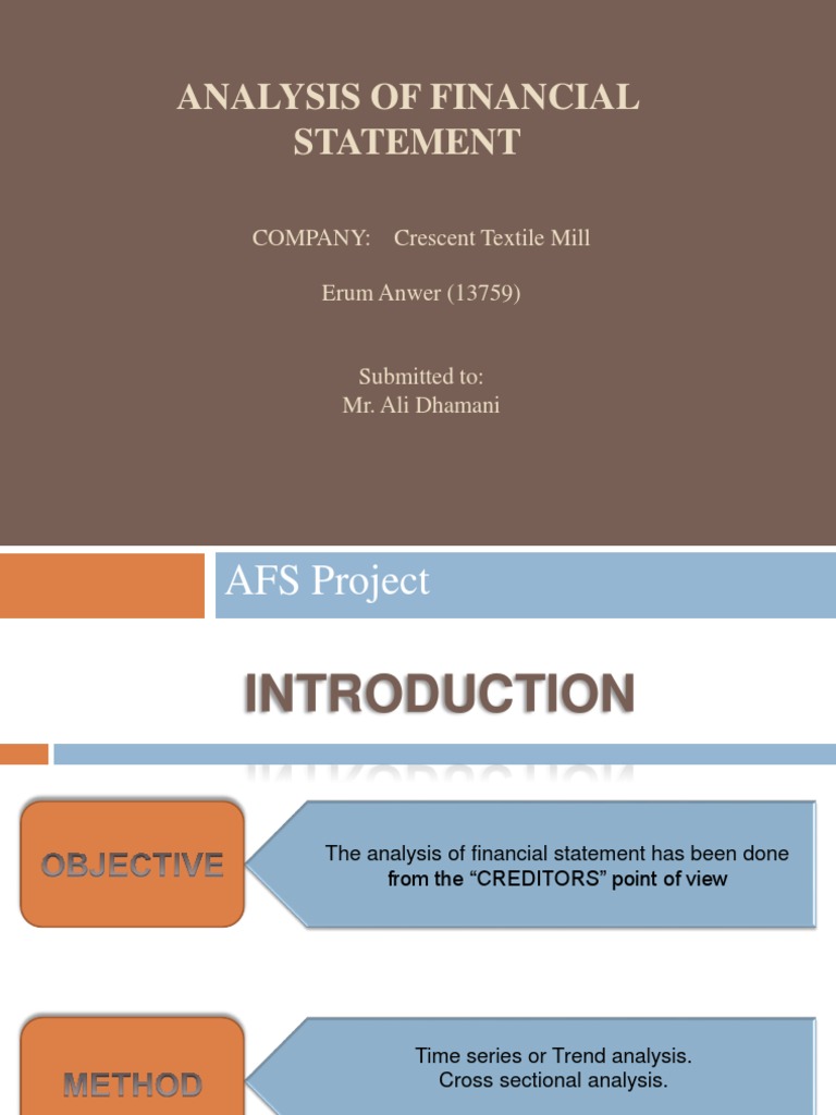 Analysis of Financial Statement: AFS Project | PDF | Profit (Accounting ...