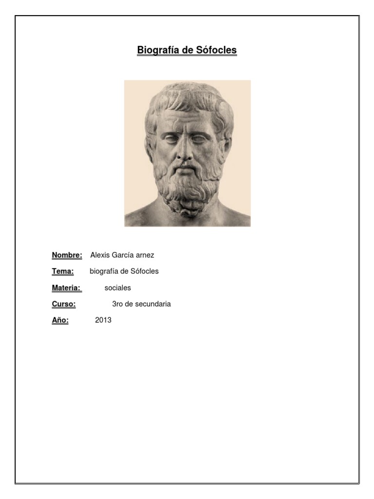 Biografía de Sófocles | PDF | Sófocles | Tragedia griega