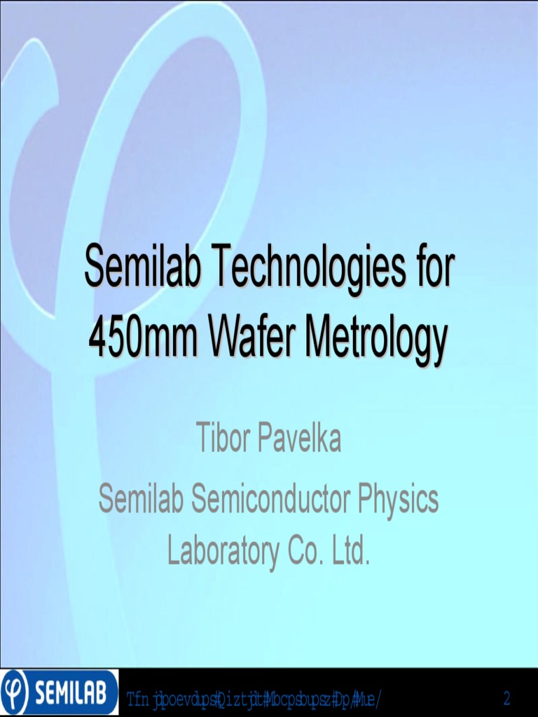 Semilab Technologies For 450mm Wafer Metrology | PDF | Infrared | Waves
