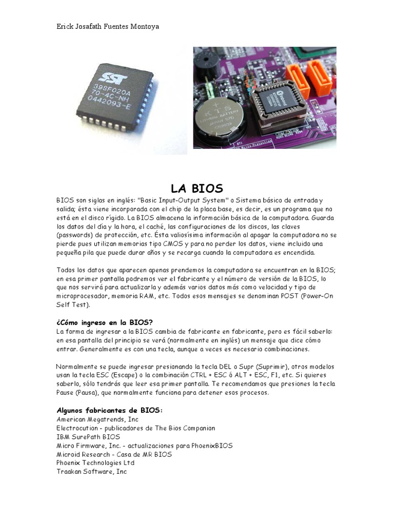 Guía sobre la BIOS y su acceso | PDF | Informática