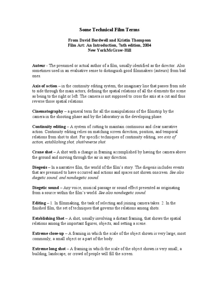 Some Technical Film Terms: Action, Establishing Shot, Shot/reverse Shot ...
