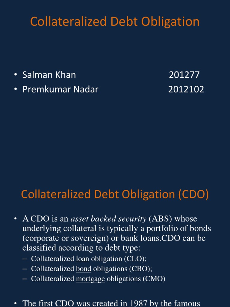 Collateralized Debt Obligation | PDF