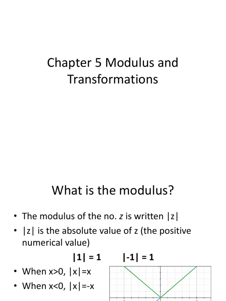 C3 Chapter 5 Modulus and Transformations | PDF | Cartesian Coordinate ...