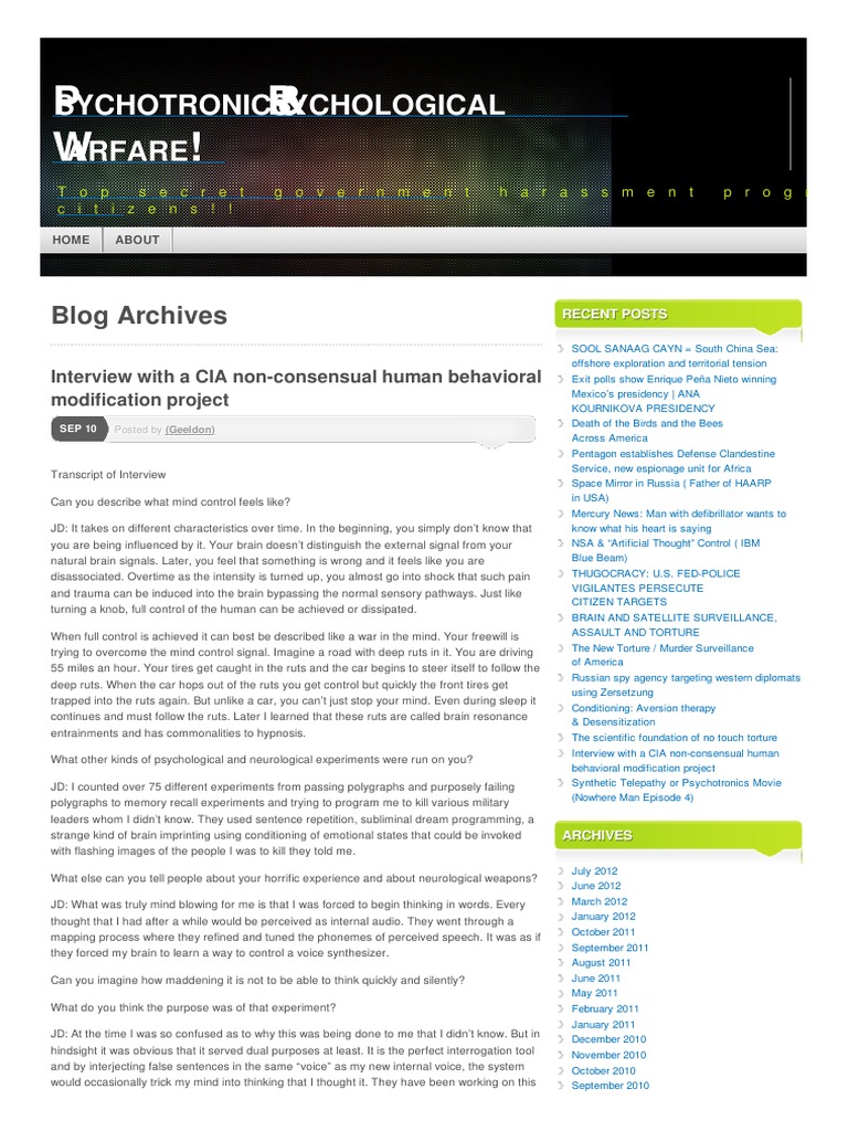 Strahlenfolter Stalking - TI - What Is Mind Control - Psychotronic ...