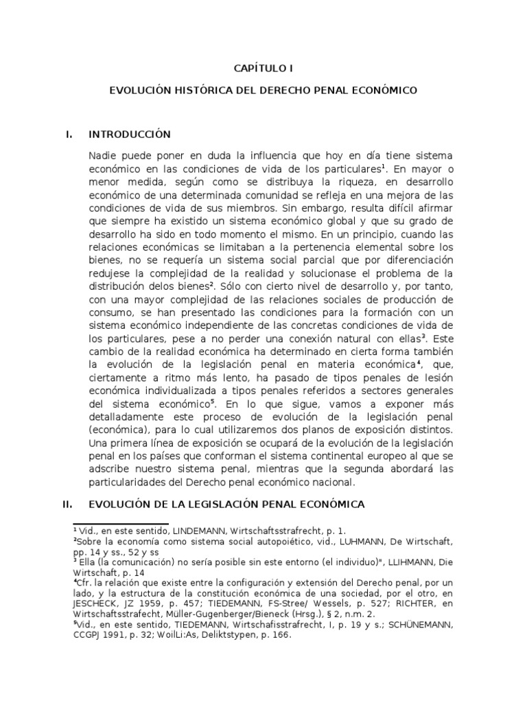 Evolucion De Derecho Penal Economico Pdf Delito Derecho Penal