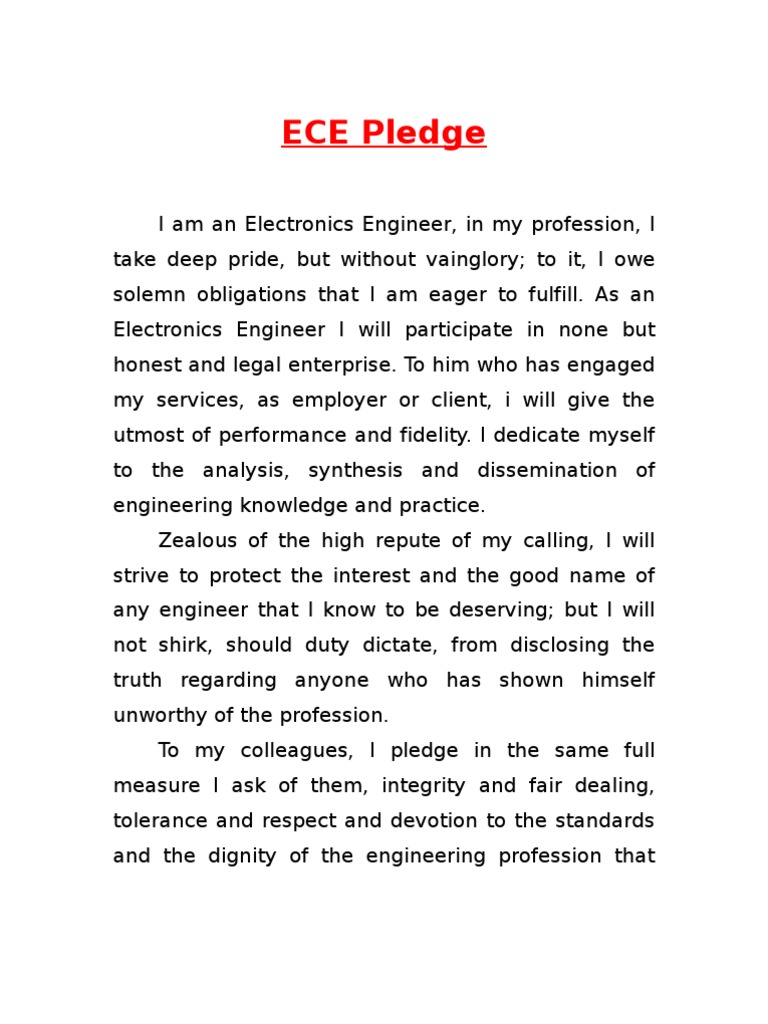 ECE Pledge | PDF