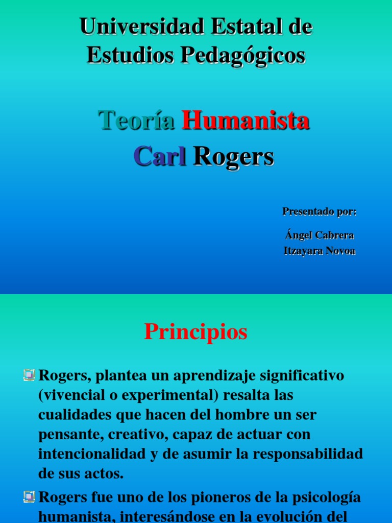 Teoria Humanistica Carl Rogers | PDF | Maestros | Aprendizaje