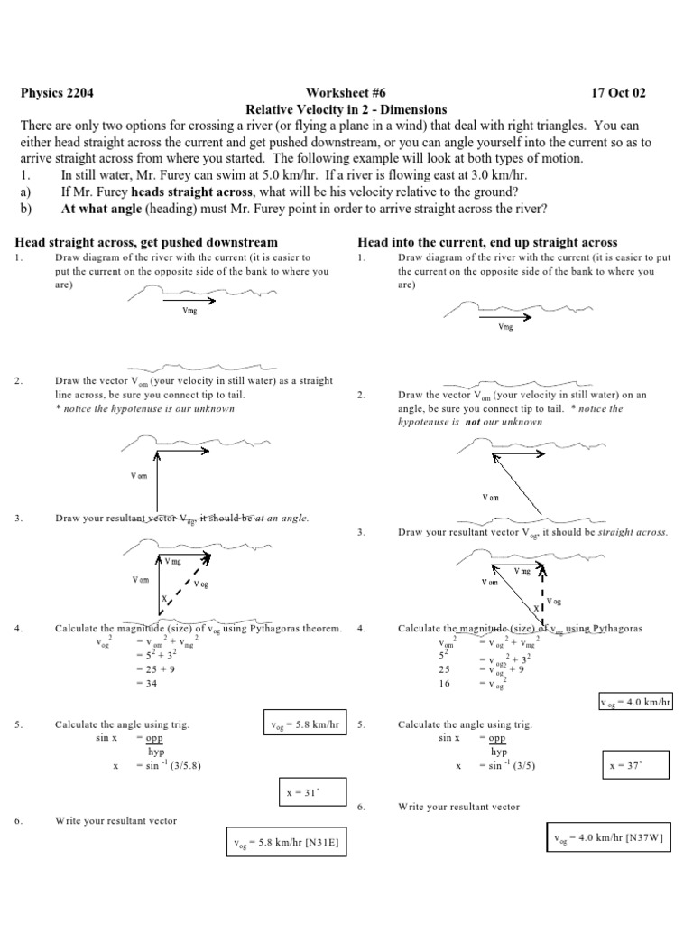 Relative Velocity in Two Dimensions | PDF | Euclidean Vector | Motion (Physics)