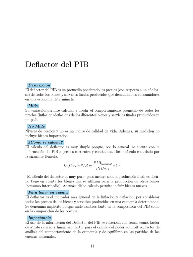 Guía del Deflactor del PIB en Colombia | PDF | Producto Interno Bruto ...