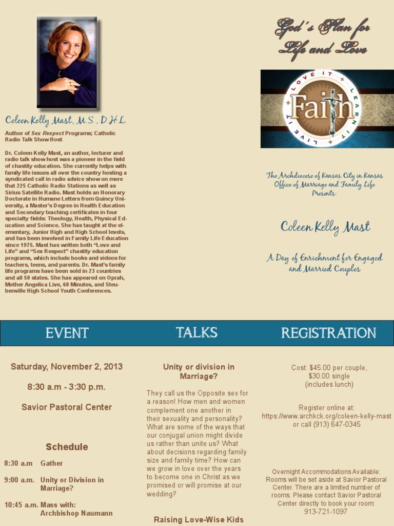 "God's Plan For Life and Love" With Coleen Kelly Mast | PDF | Marriage ...