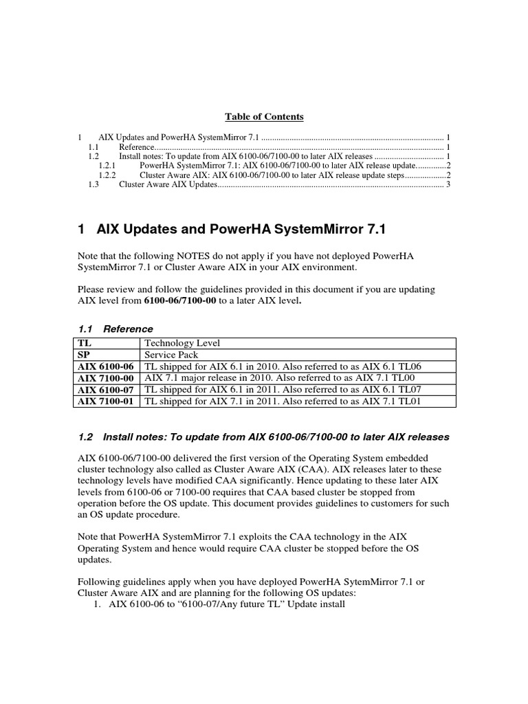 Upgrading CAA in A PowerHA v7.1 Cluster | PDF | Computer Cluster | Areas Of Computer Science