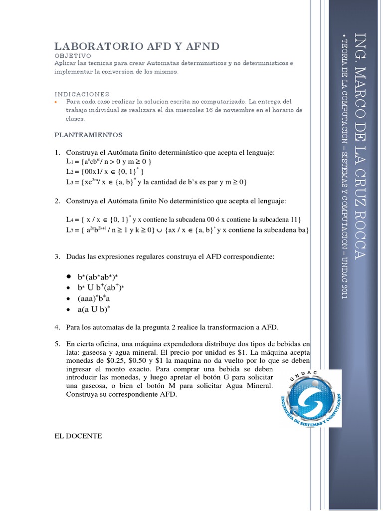 Laboratorio Afd y Afnd | PDF