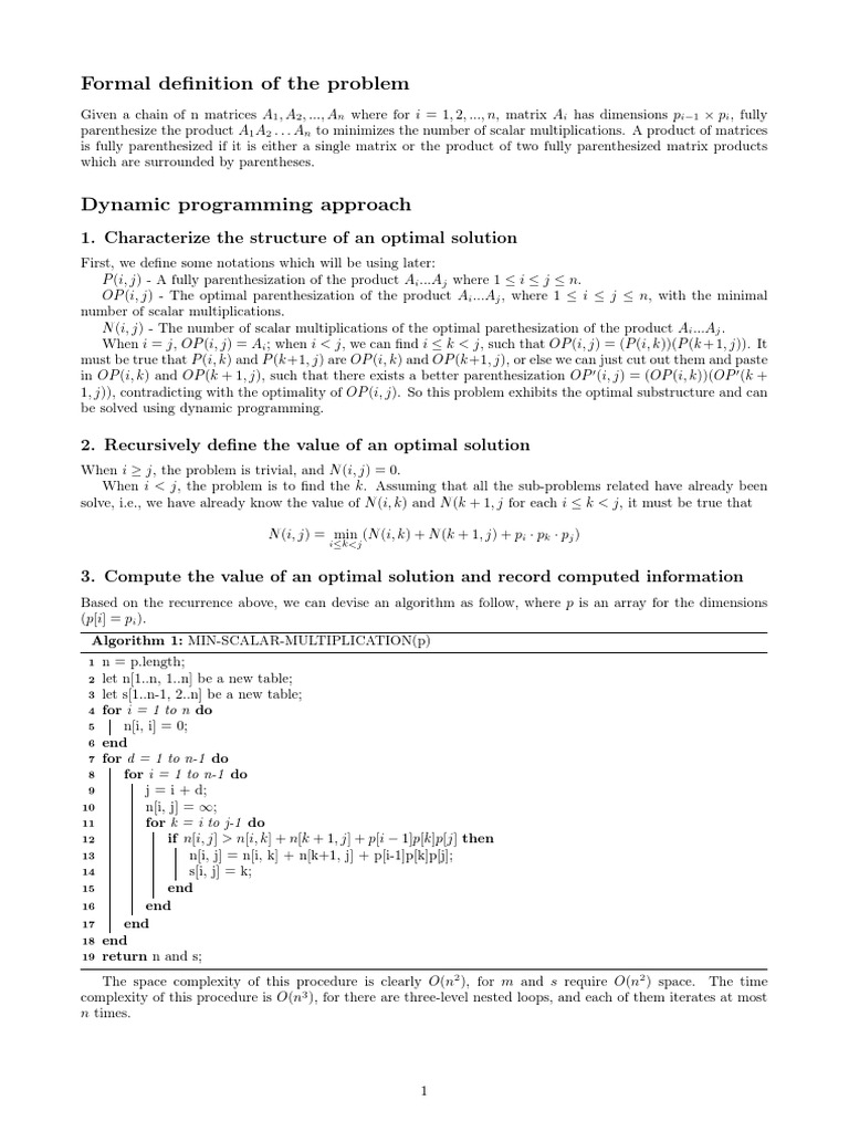 Matrix Chain Multiplication | PDF | Dynamic Programming | Matrix ...