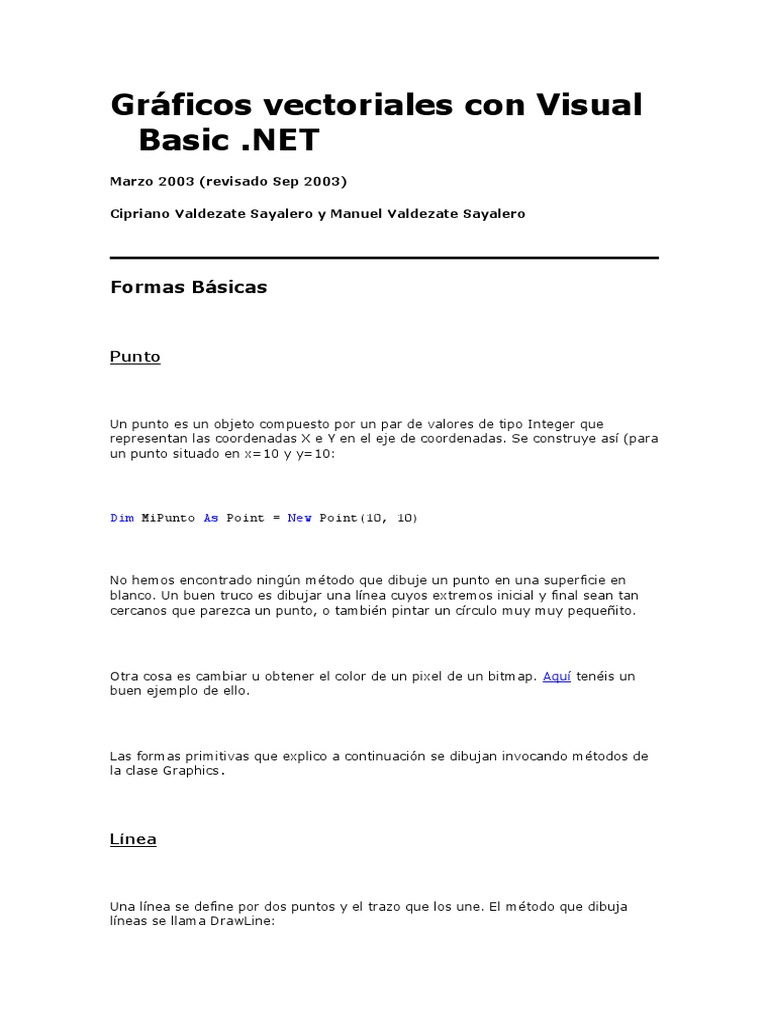 Gráficos Vectoriales Con Visual Basic | PDF | Curva | Elipse
