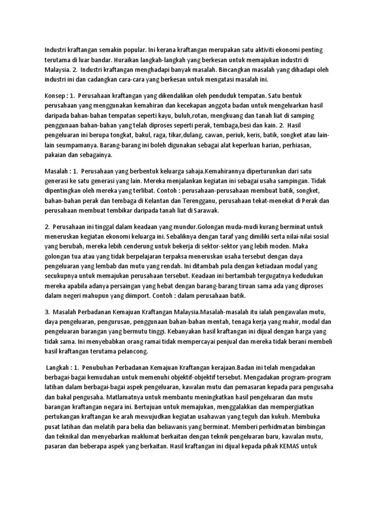 Contoh Rumusan Karangan Kraftanfan